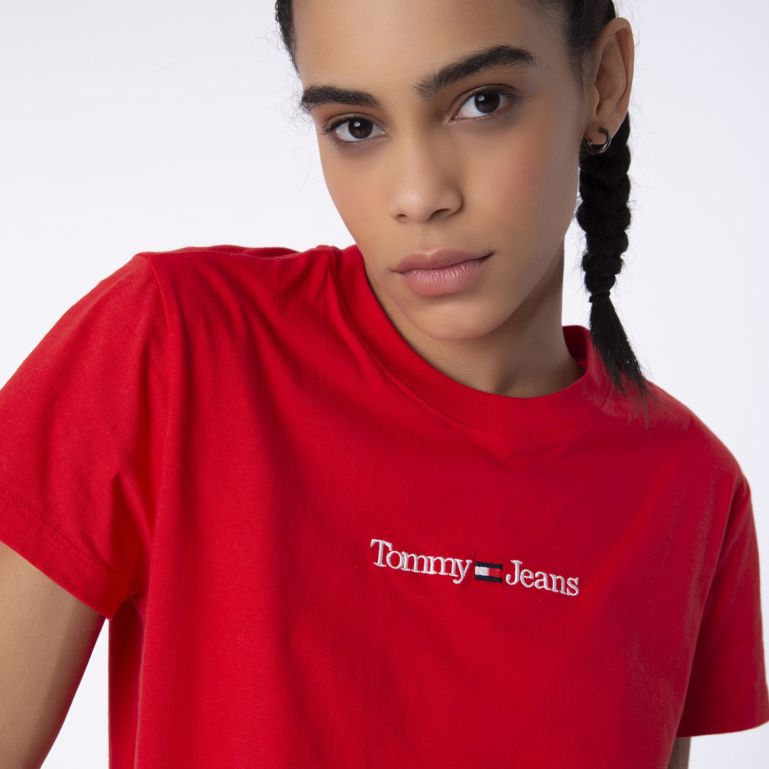Cropped Manga Curta Logo Linear Tommy Jeans | Tommy Hilfiger