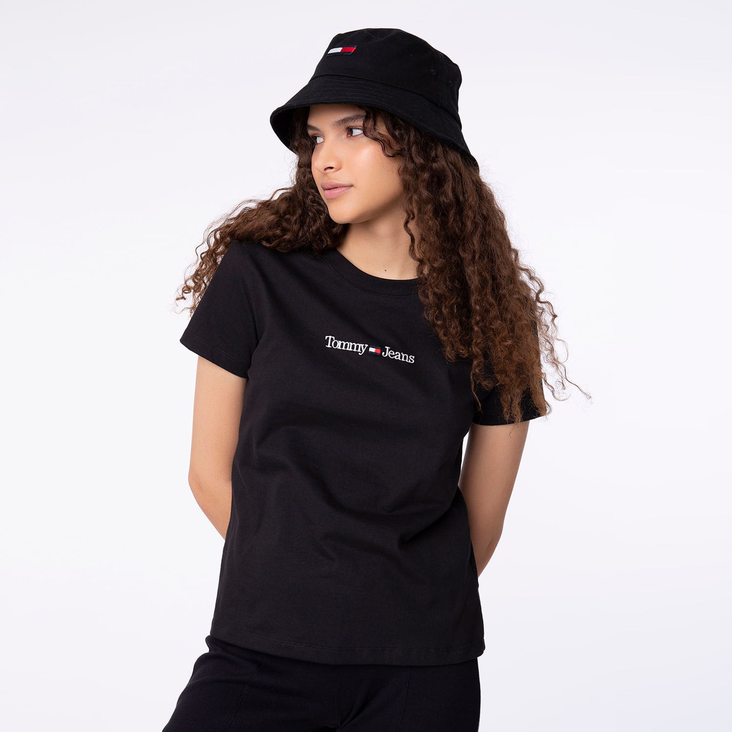 Cropped Manga Curta Logo Linear Tommy Jeans | Tommy Hilfiger